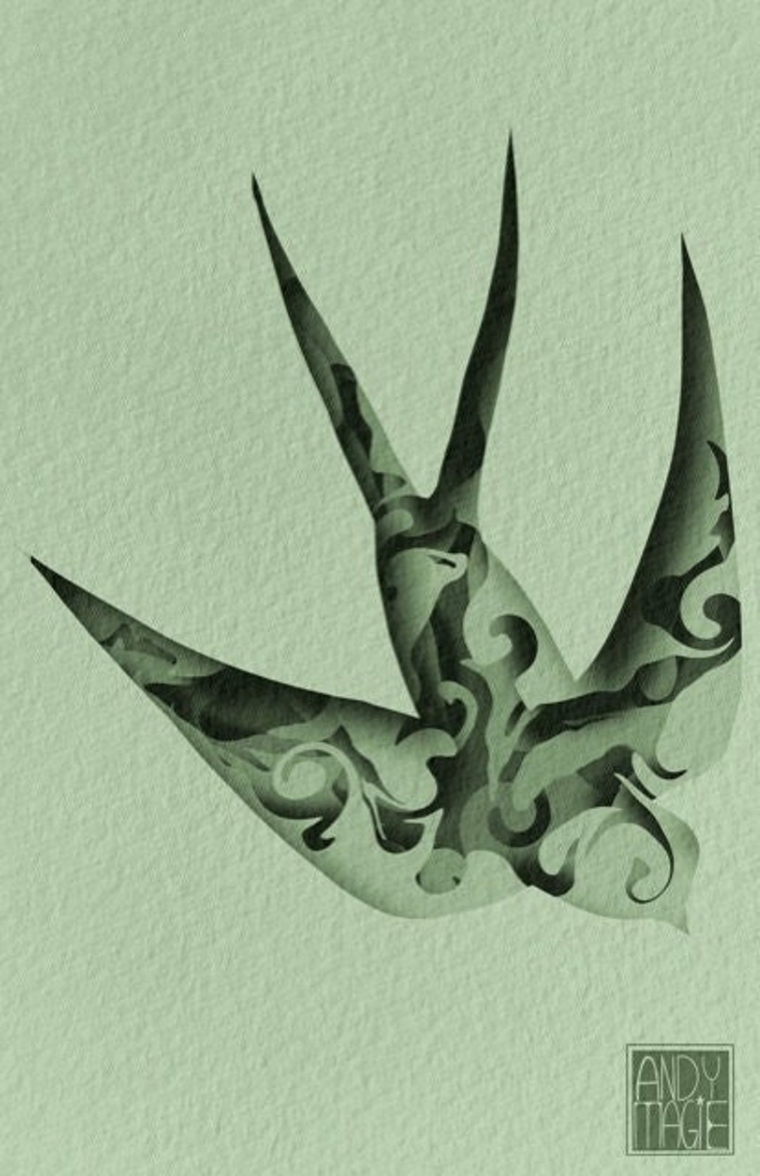 Swallow Bird Abstract Art Print - Etsy