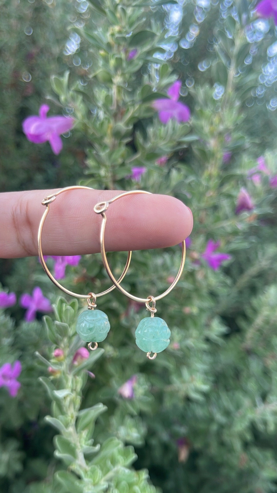 Jade Hoops, Hoops, 14k Gold Hoops, Gold Earrings, Jade Earrings - Etsy