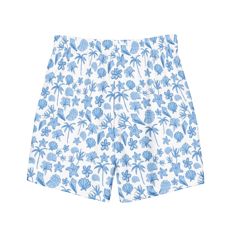 Seacoast Blue and White Eco-friendly Swim Trunks | Comfy Coconut ...