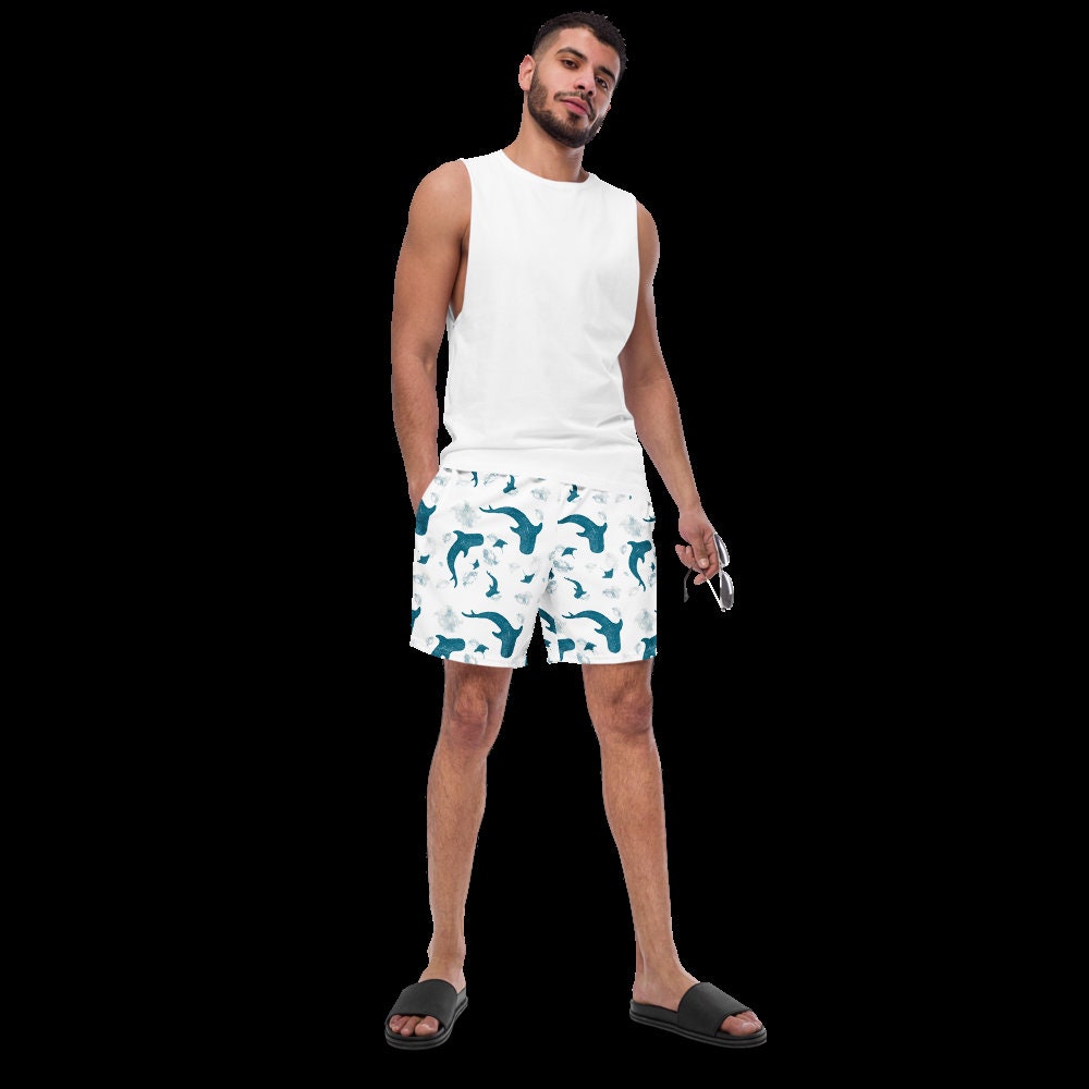 Whale Shark Swim Trunks: Recycled Polyester Beach Board Shorts - Etsy