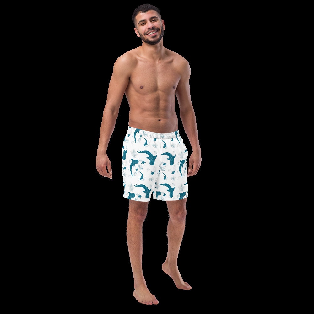 Whale Shark Swim Trunks: Recycled Polyester Beach Board Shorts - Etsy