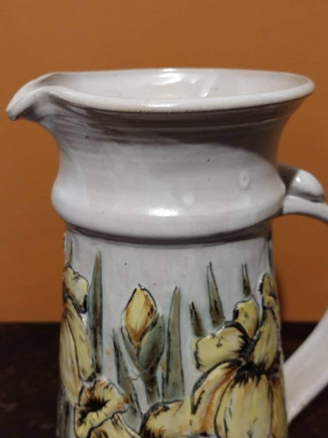 Vintage Signed JS Pottery Artisan Ceramics 2D Pitcher Vase - Etsy