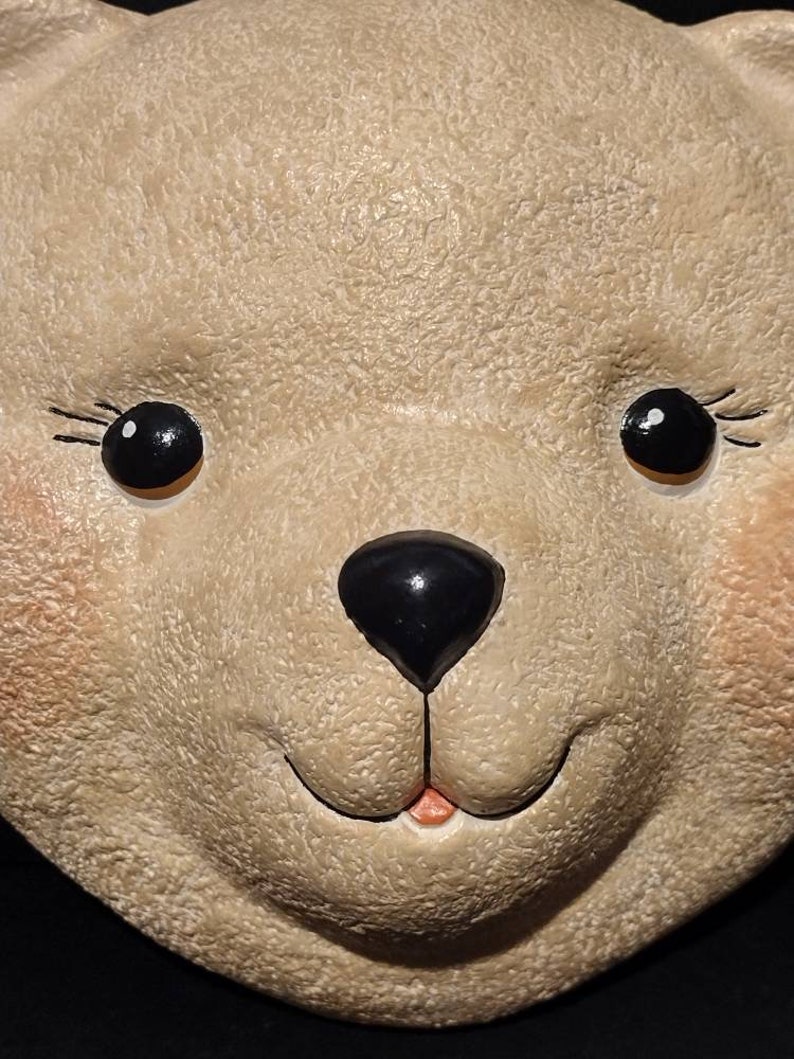 Vintage Handmade Ceramic Teddy Bear Mask Wall Decor 9" - Etsy