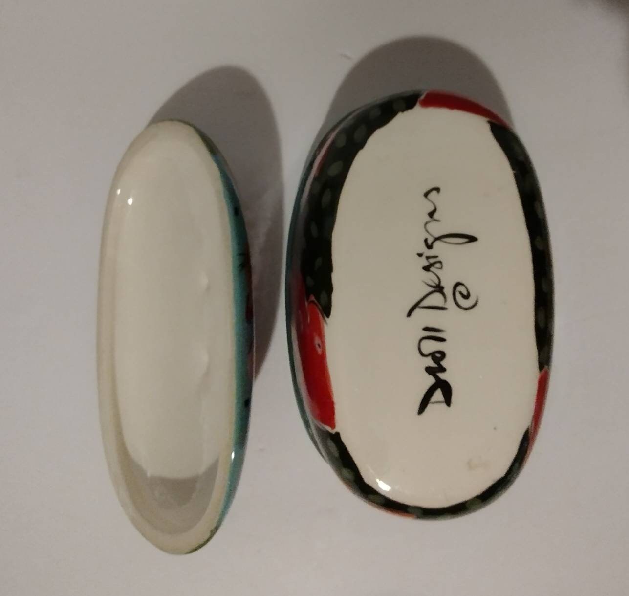 Vintage Droll Designs Ceramic Hand Painted Covered Bowl - Etsy