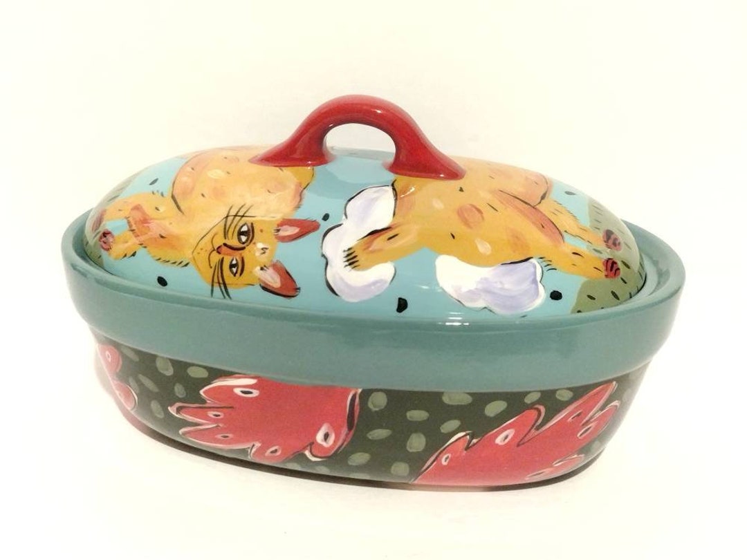 Vintage Droll Designs Ceramic Hand Painted Covered Bowl 9" - Etsy