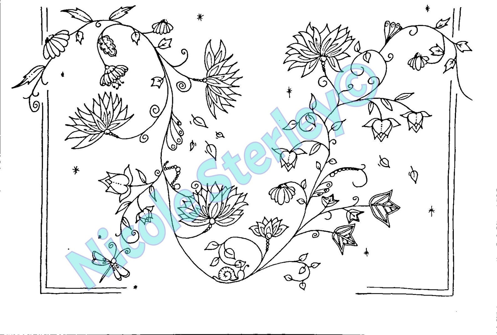 Flower Vines Printable Adult Colouring Page Instant - Etsy Australia
