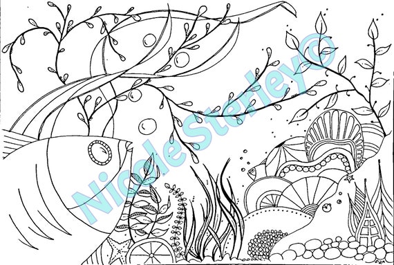 Deep Sea Printable Adult Colouring Page Instant Download | Etsy