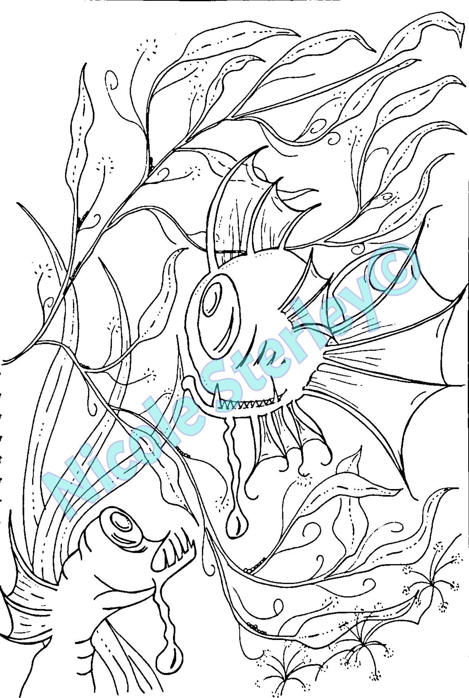 Fish From the Deep - Printable Adult Colouring Page - Instant Download ...