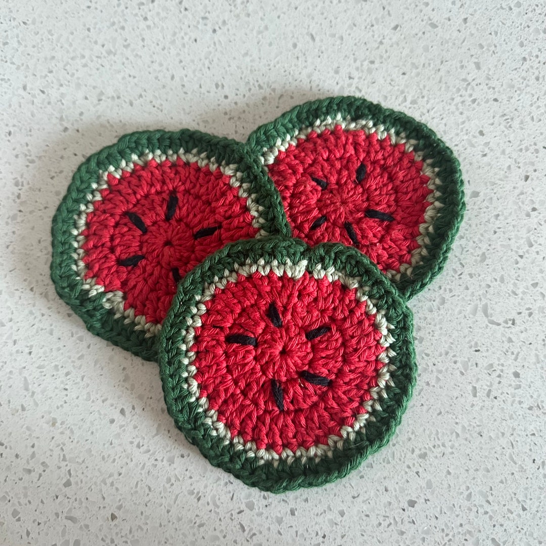 One in a Melon Watermelon Cotton Coasters - Etsy