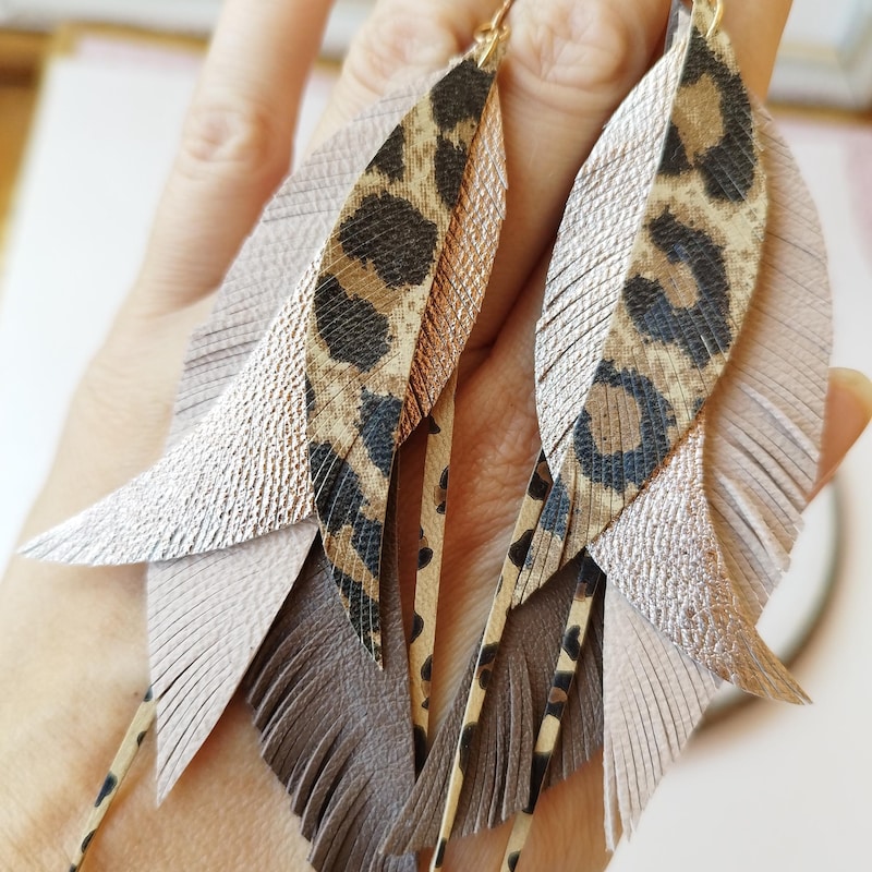 Leather Earrings - Etsy