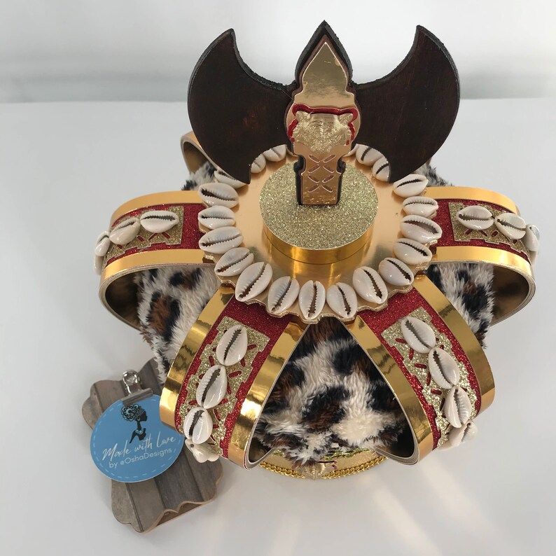 Shango Crown With Tigers Corona Shango Tools Santeria Orishas - Etsy