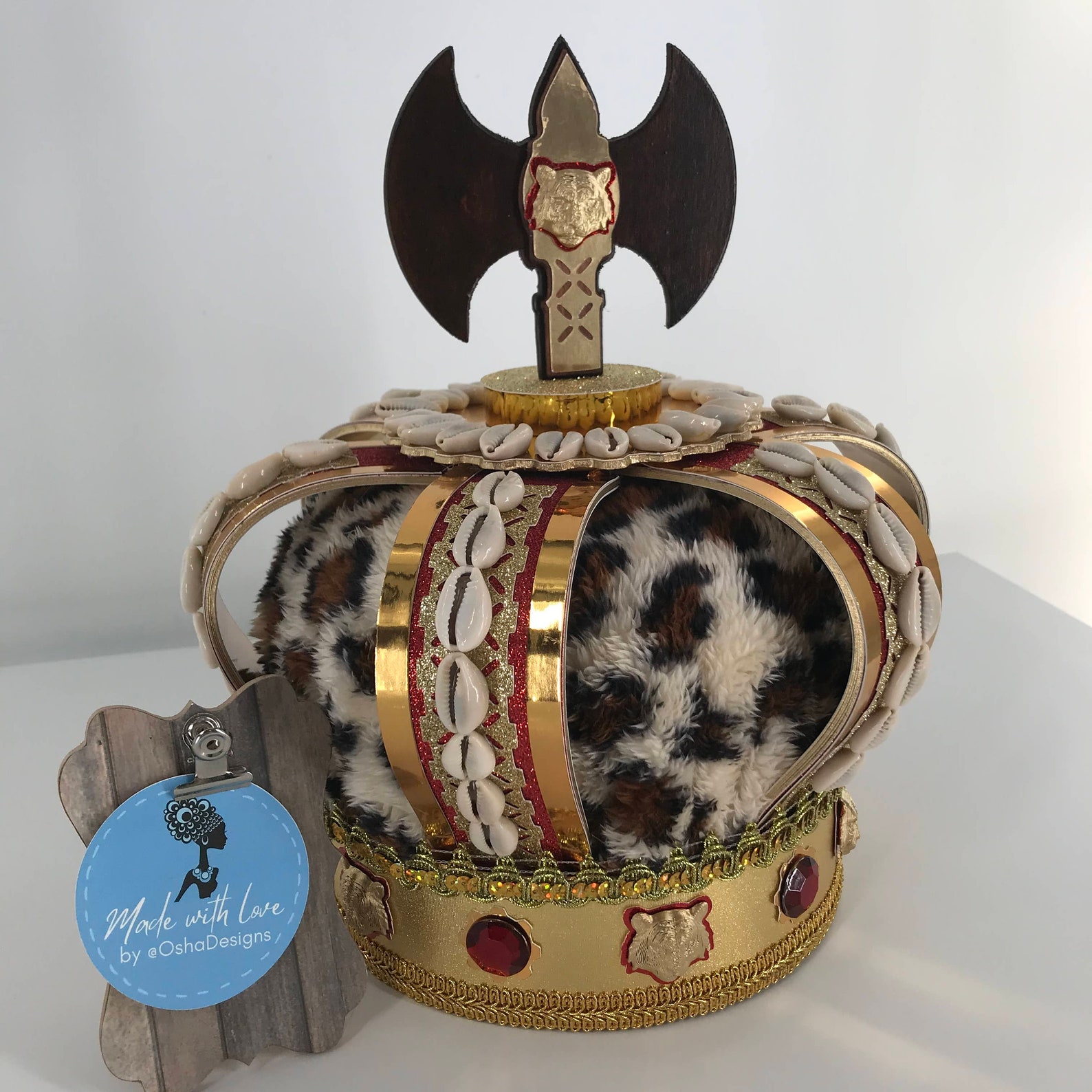 Shango Crown With Tigers Corona Shango Tools Santeria Orishas - Etsy