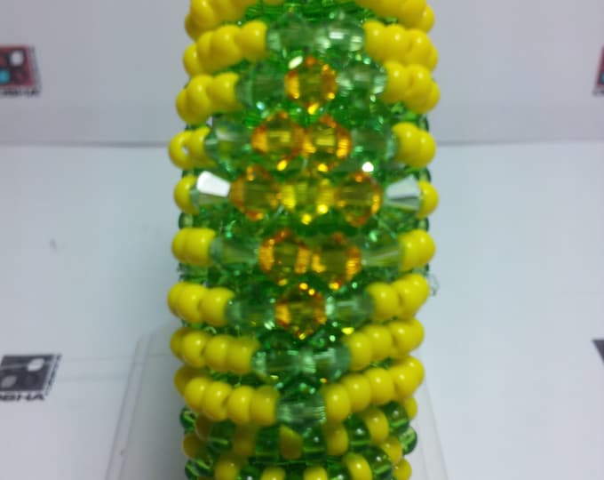 Green and Yellow Beaded Bracelet, Orula Ilde, Santeria, Orishas - Etsy