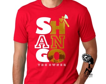 Shango Short Sleeve Men T-shirt 100% Cotton Santeria Yoruba | Etsy