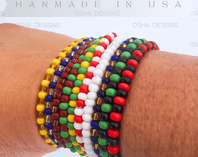 MEDIUM Santeria Orisha Bracelet - Oshun, Ogun Bracelet | Ilde Yemaya ...