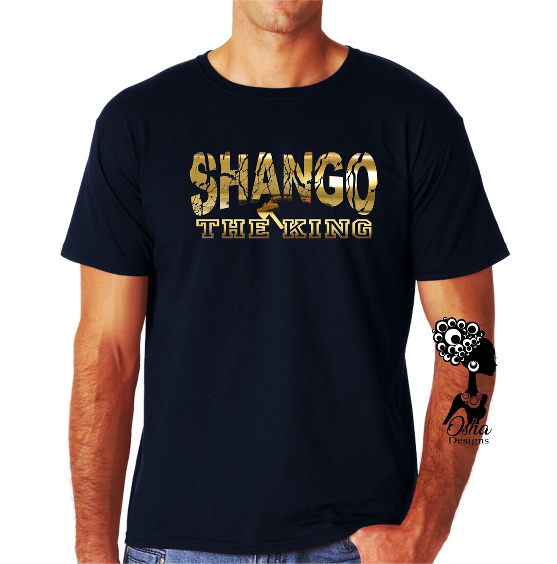 Shango Short Sleeve Men T-shirt 100% Cotton Santeria Yoruba | Etsy