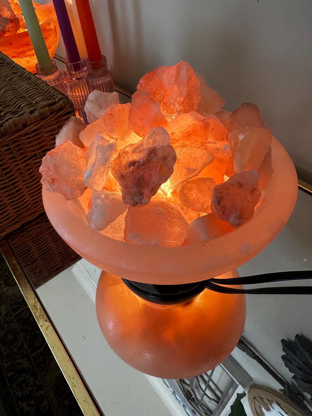 Himalayan Salt Fire Bowl Lamp - Etsy
