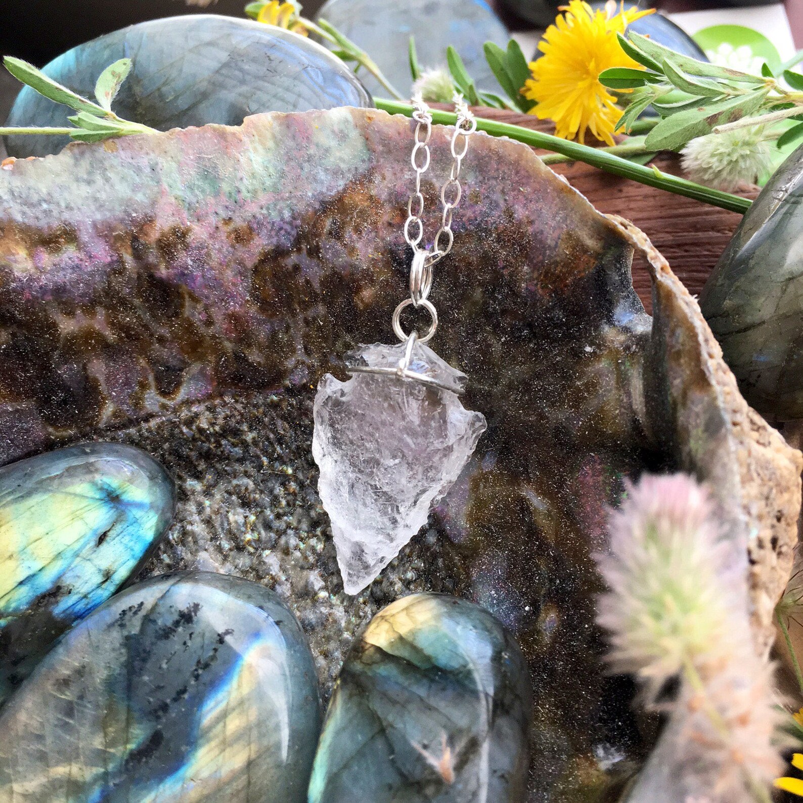 Crystal Quartz Arrowhead Necklace Made to Order in Pure Copper ...