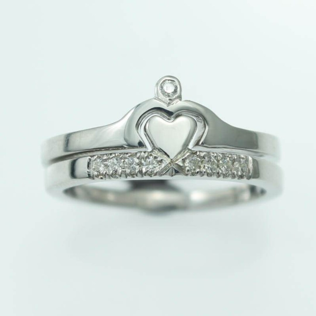 Diamond Claddagh Kiss Ring. Diamond Ring. Wedding Ring. Engagement Ring ...