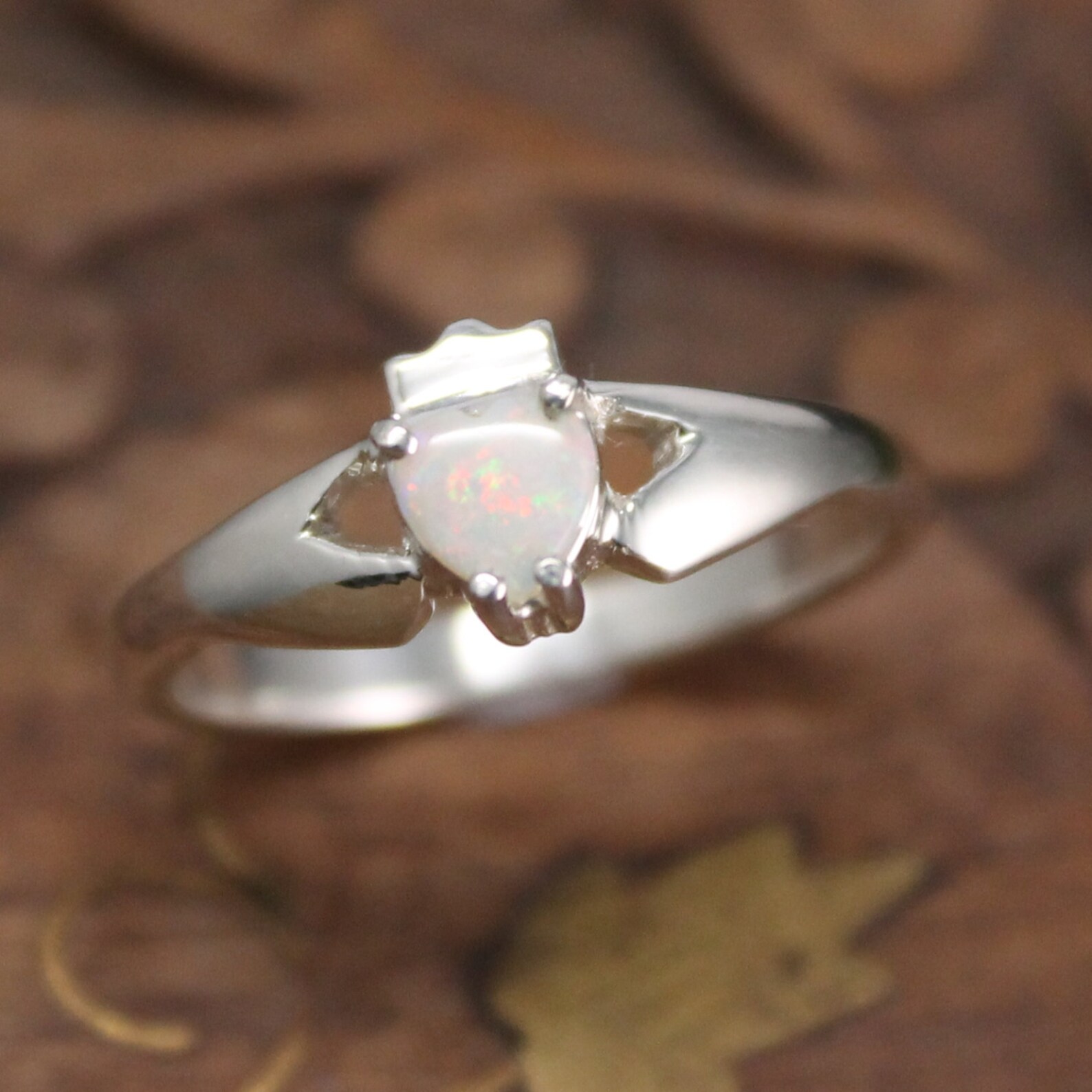 Real Irish Opal Claddagh Ring Ladies Claddagh With a - Etsy