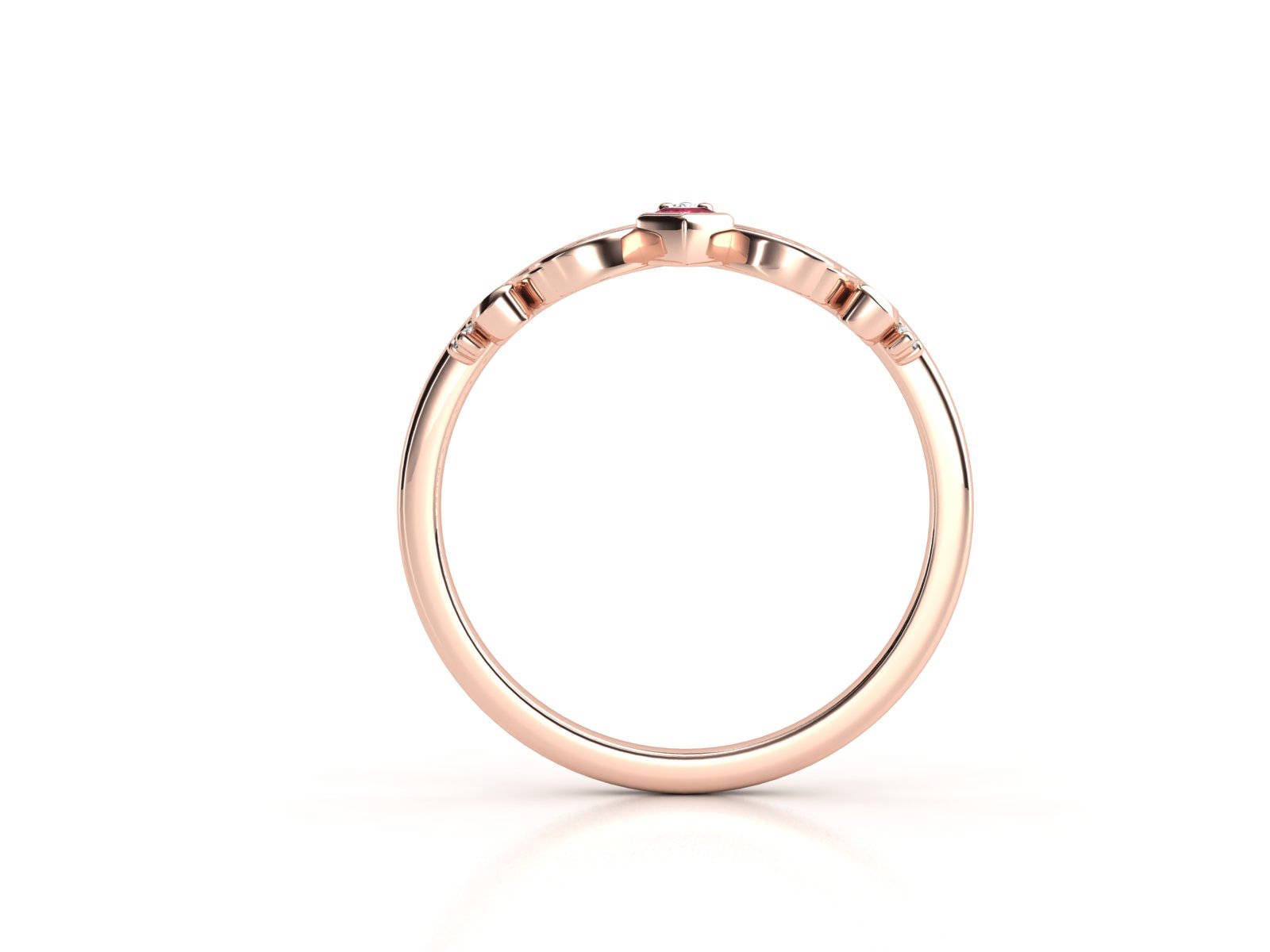 Ruby Ring. Diamond Engagement Ring. Rose Gold Tiara Crown | Etsy