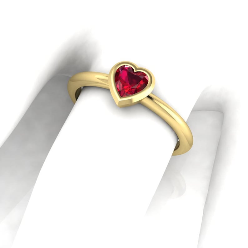 Ruby Ring. Ruby Engagement Ring Heart Shape Ruby Ring. - Etsy Ireland