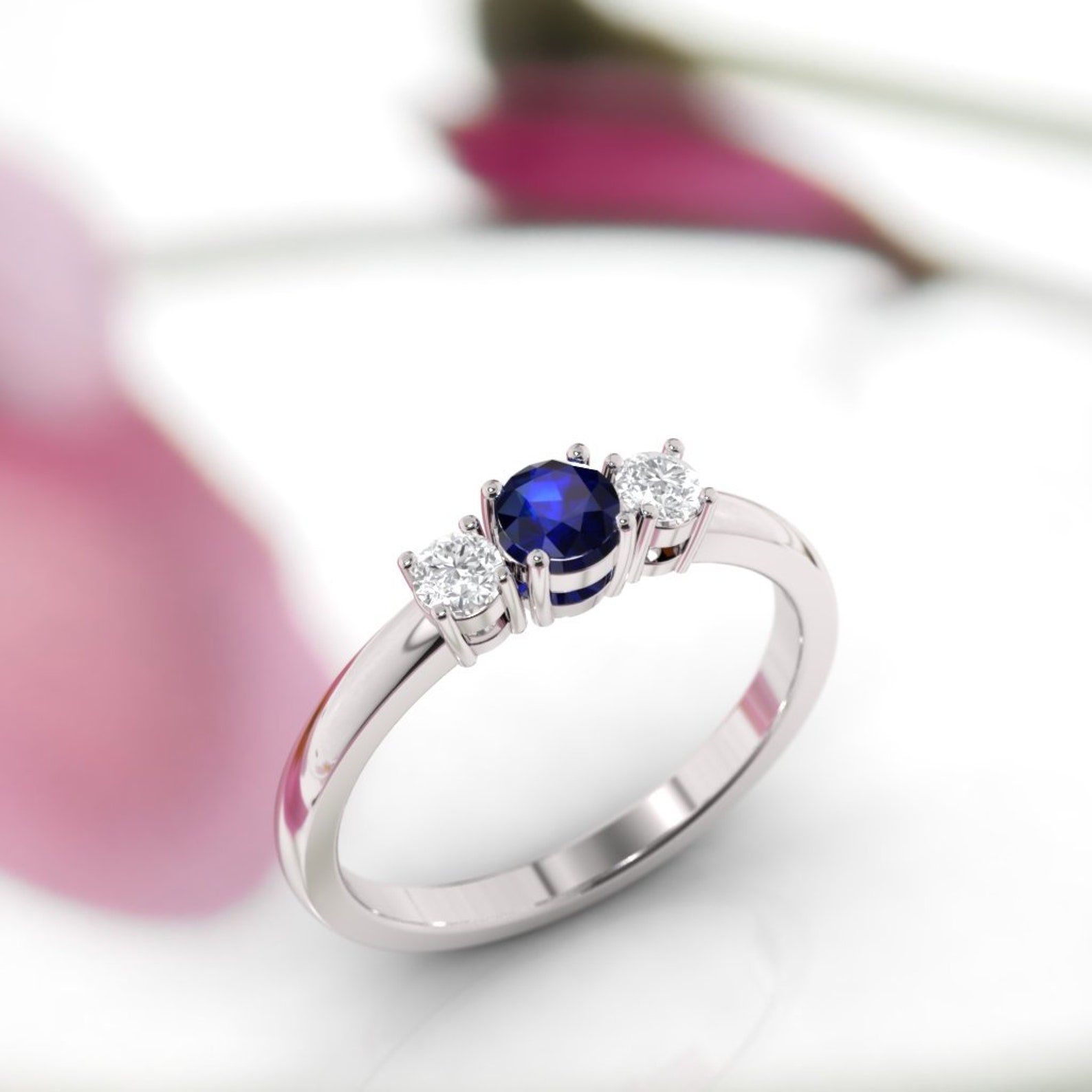 Anillo de zafiro. Anillo de compromiso de zafiro. Anillo de - Etsy España