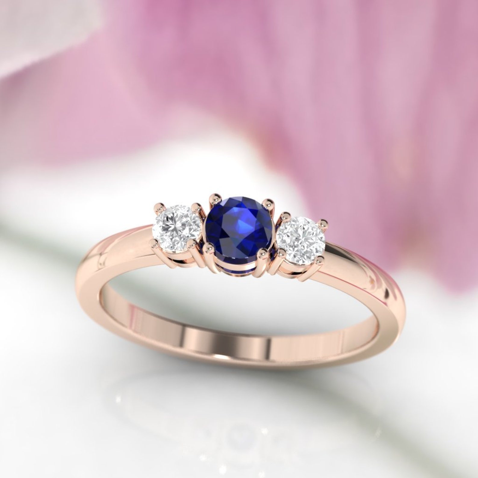 Anillo de zafiro. Anillo de compromiso de zafiro. Anillo de - Etsy España