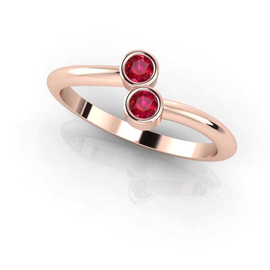 Ruby Ring. Engagement Ring. Rose Gold Ruby Twist Ring. Rose Gold Ruby ...