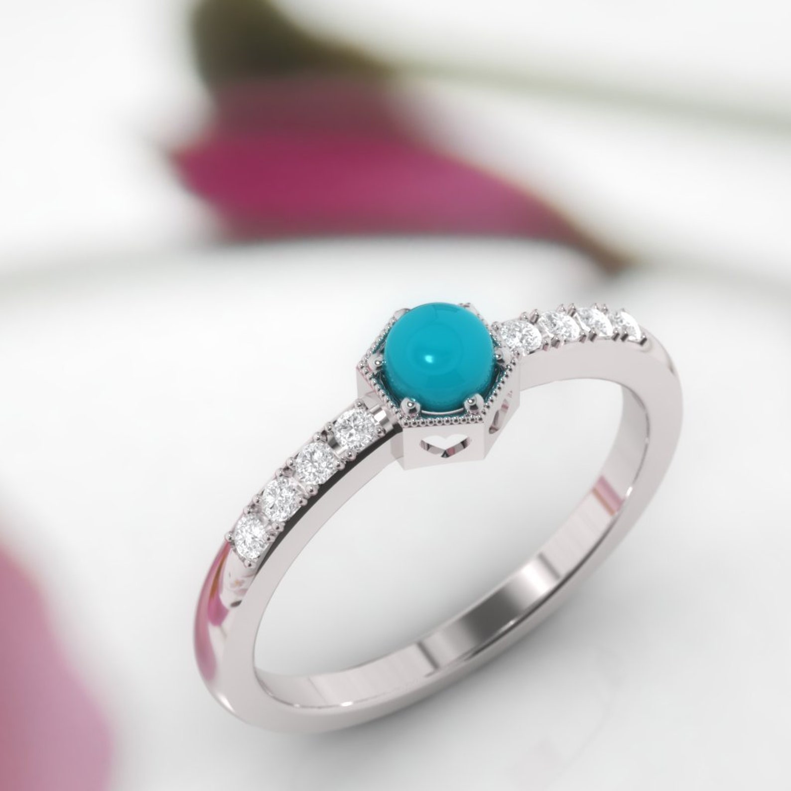 Turquoise Ring. Turquoise Engagement Ring. Turquoise and - Etsy