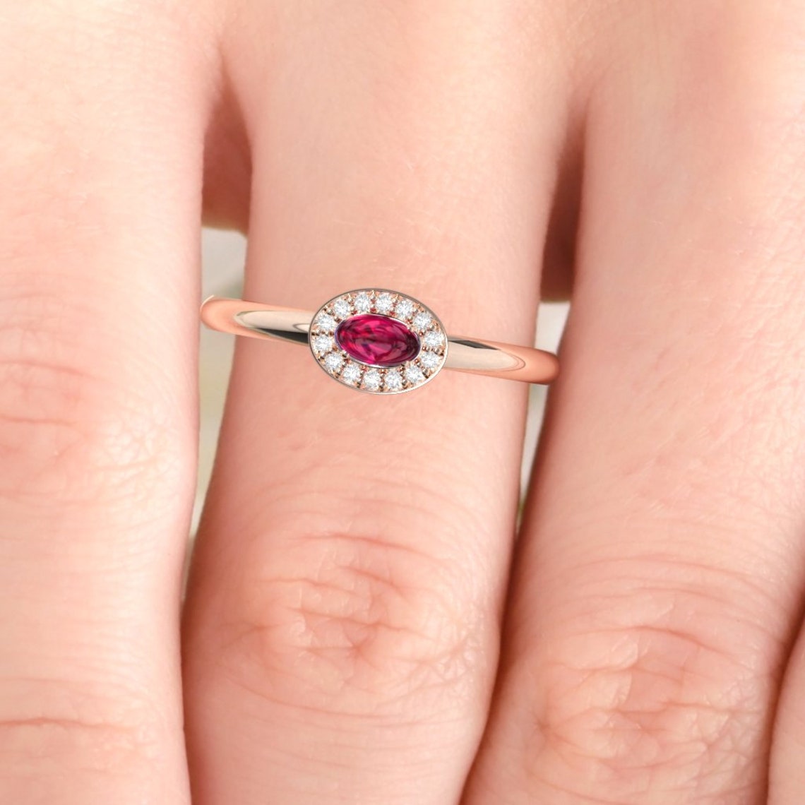 Ruby and diamond ring. Diamond ring. Ruby jewelry. Dainty gold | Etsy