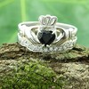 Claddagh Ring, With Real Turquoise Set in a Rose Gold Bezel Crown ...