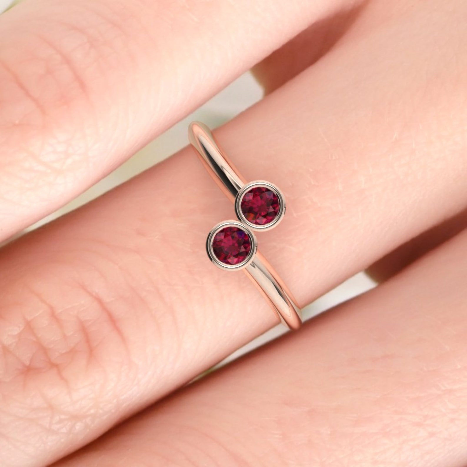 Ruby Ring. Engagement Ring. Rose Gold Ruby Twist Ring. Rose - Etsy