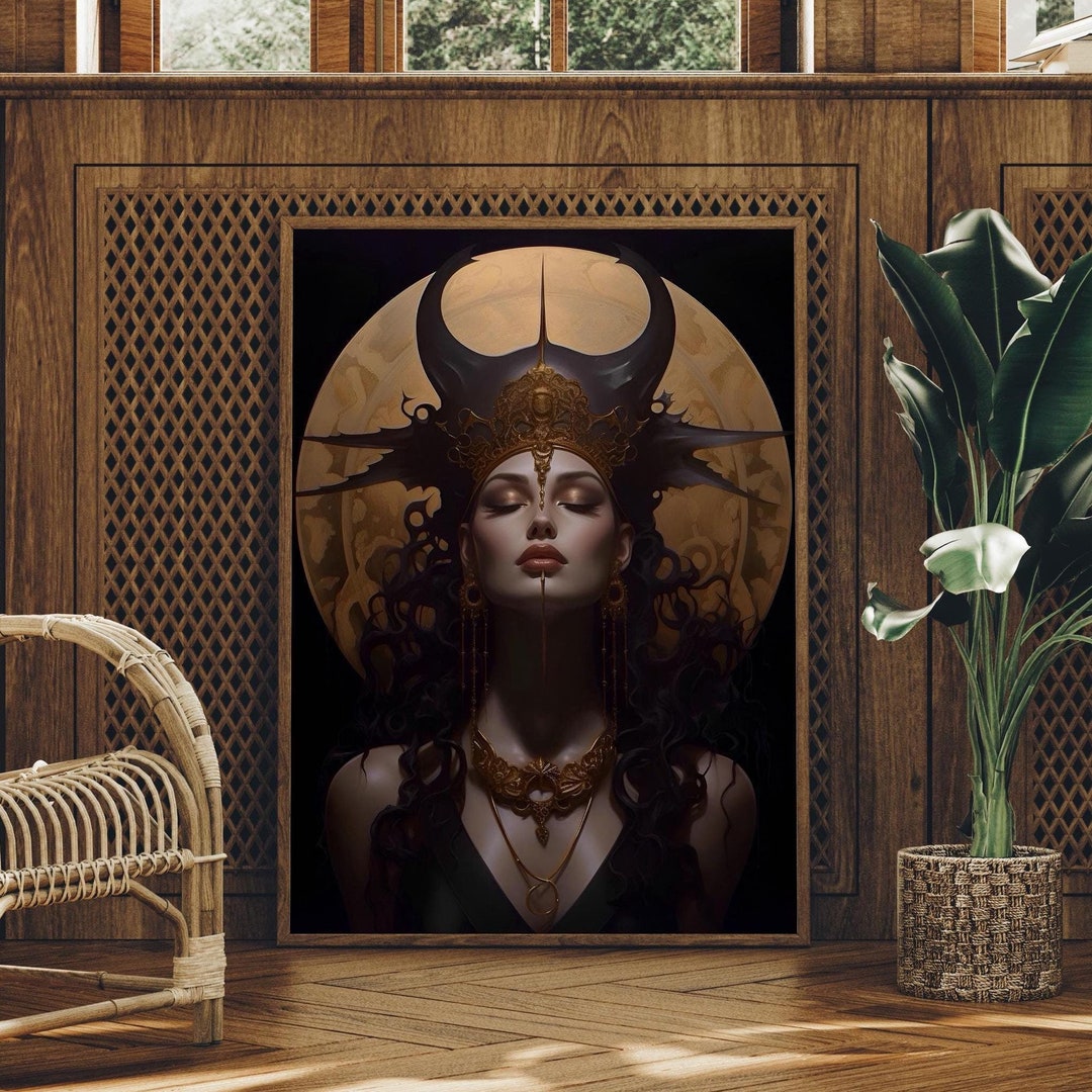 Lilith Moon Digital Print, Lilith Goddess, Divine Feminine Art, Dark Art, Feminine Energy, Home ...