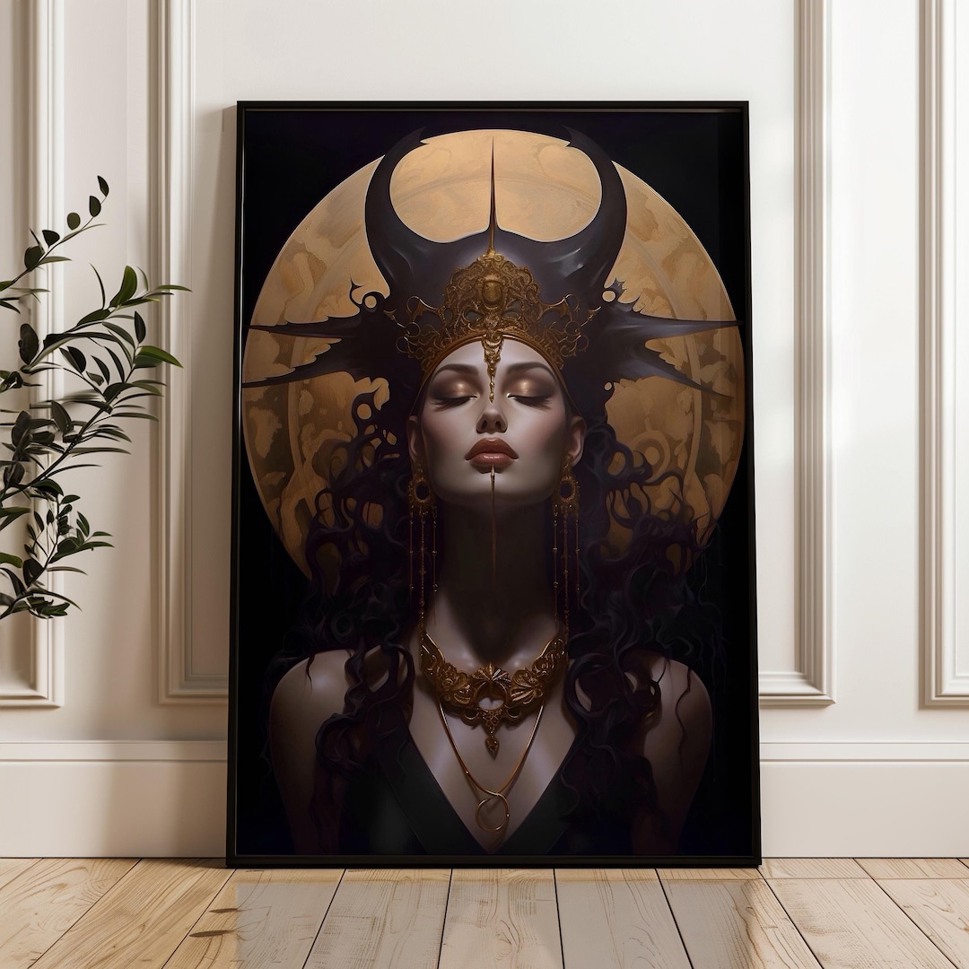 Lilith Moon Premium Poster, Lilith Goddess, Divine Feminine Art, Dark ...