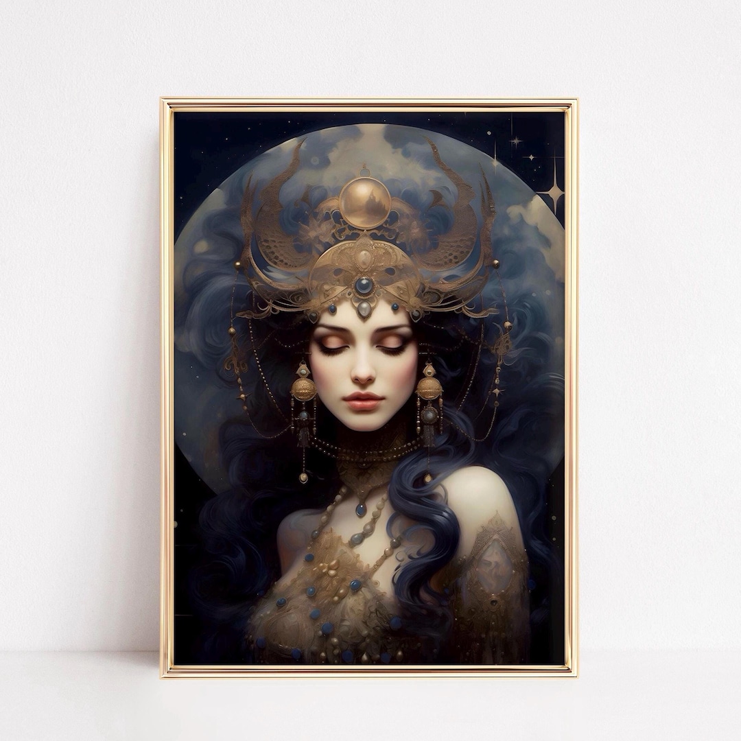 Selene Goddess, Vintage Wall Art, Divine Feminine Art, Art Nouveau ...