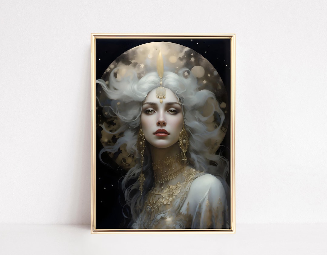 Selene Goddess, Vintage Wall Art, Divine Feminine Art, Art Nouveau ...