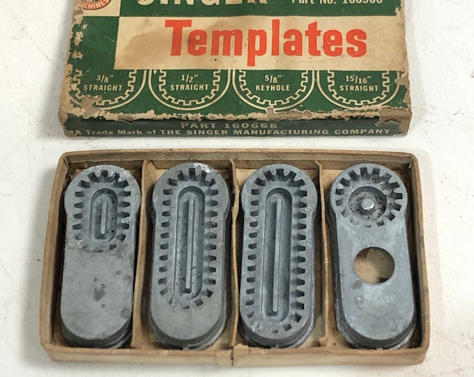 Vintage Singer Buttonholer Templates Includes Eyelet Cam Original Box ...