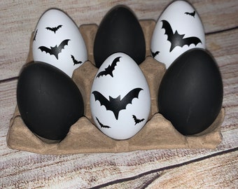 Happy Creepster, Gothic Bat Easter Eggs With Carton, Shabby Chic, Goth ...