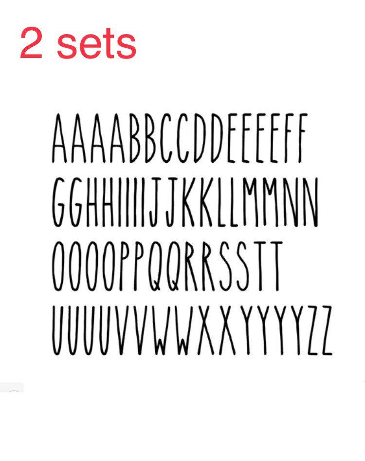 Wall Décor Wall Decals & Murals Rae Dunn Inspired Alphabet Vinyl Decal ...