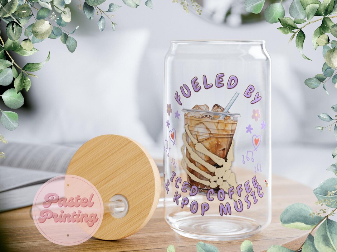 Kpop Inspired Sipper Glass Cup, Kpop Fan Drinkware, Korean Music Gift ...