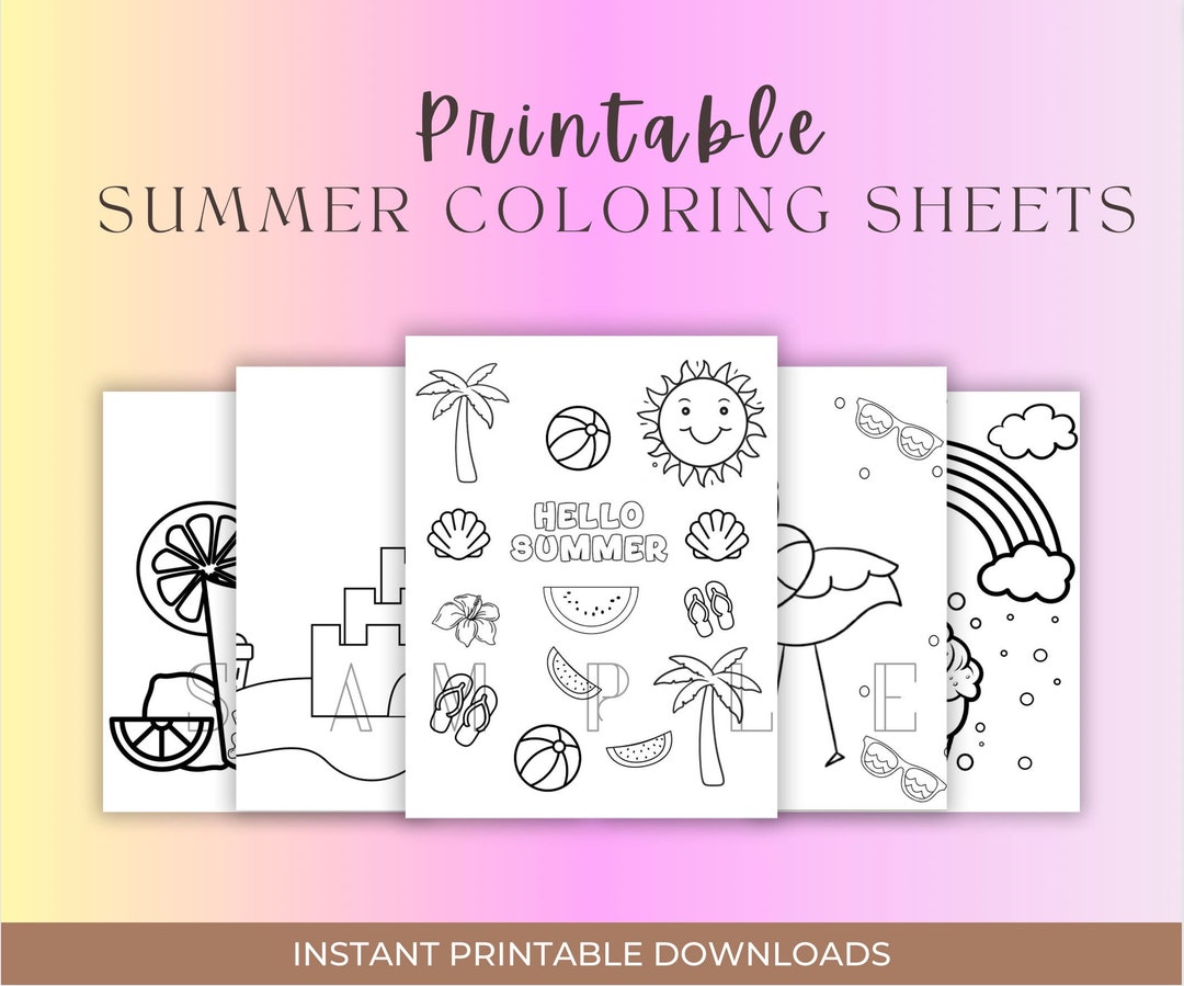 Summer Coloring Sheets Printable Color Sheets Print at Home Coloring ...