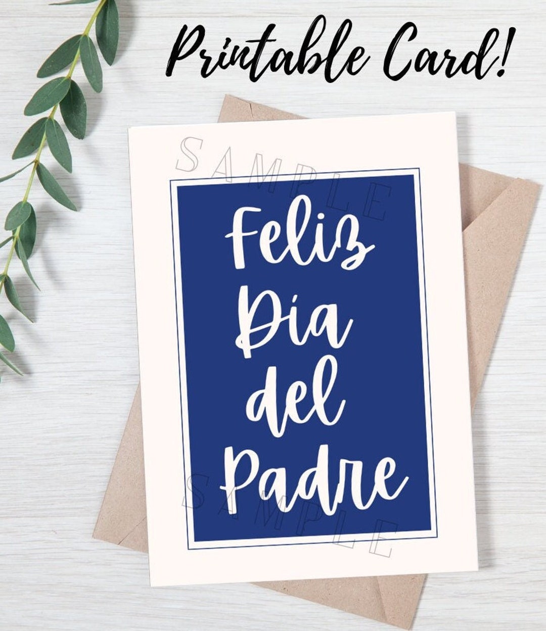 Printable Fathers Day Card, Instant Download, Fathers Day Card, Spanish ...