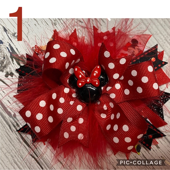 Minnie Mouse Hair Bow / Minnie Mouse Bow / Minnie Mouse Party | Etsy