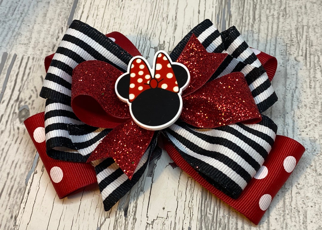 Minnie Mouse Hair Bow / Minnie Mouse Bow / Minnie Mouse Party - Etsy
