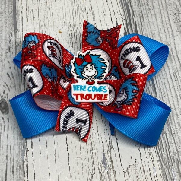 Thing 2 Hair Bow - Etsy