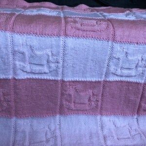 Rocking Horse KNITTING PATTERN Baby Blanket - Beginner Knit and Purl ...