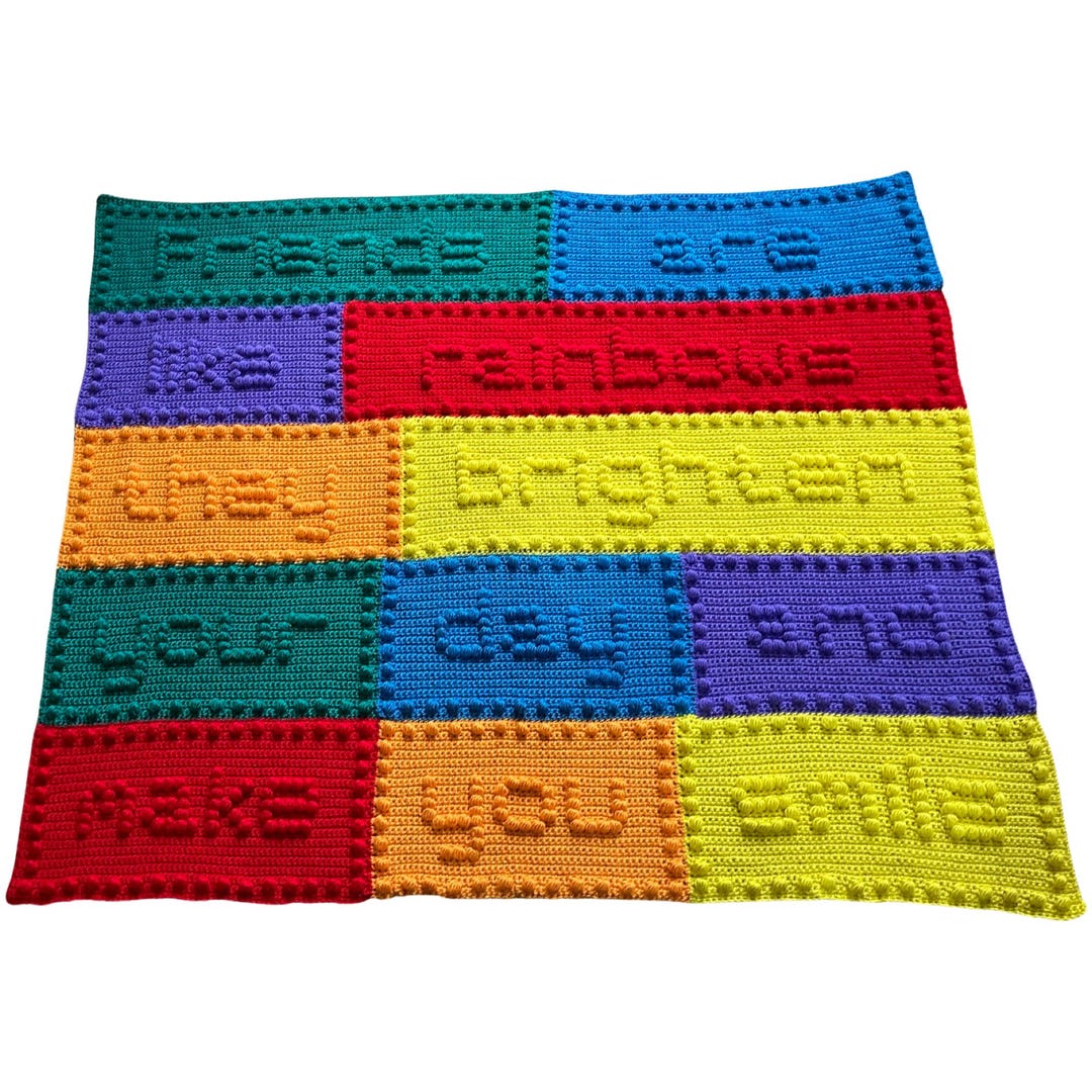Friends Are Like Rainbows Lap Blanket CROCHET PATTERN Puff Stitch ...