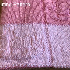 Rocking Horse KNITTING PATTERN Baby Blanket - Beginner Knit and Purl ...