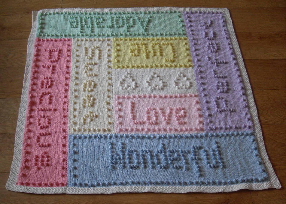 Word Baby Blanket KNITTING PATTERN - Sweet Dreams - Bobble Stitch - Etsy